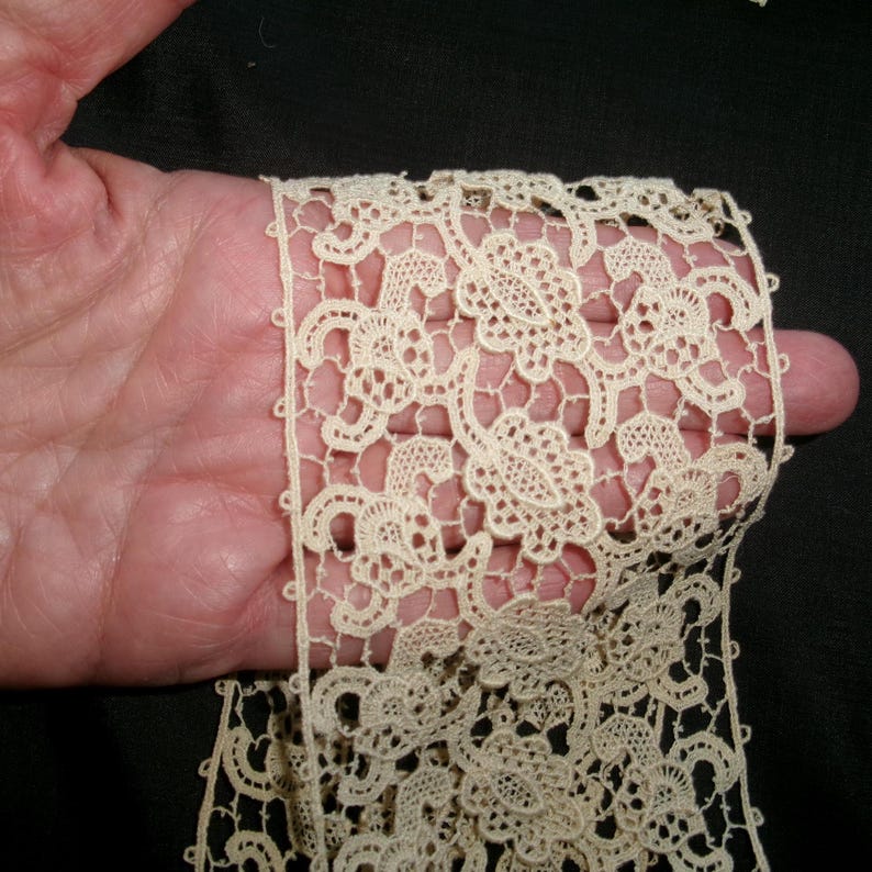 Antique and Vintage Scrap Lace Lot, 4 Old Pieces Repurpose or Salvage ...