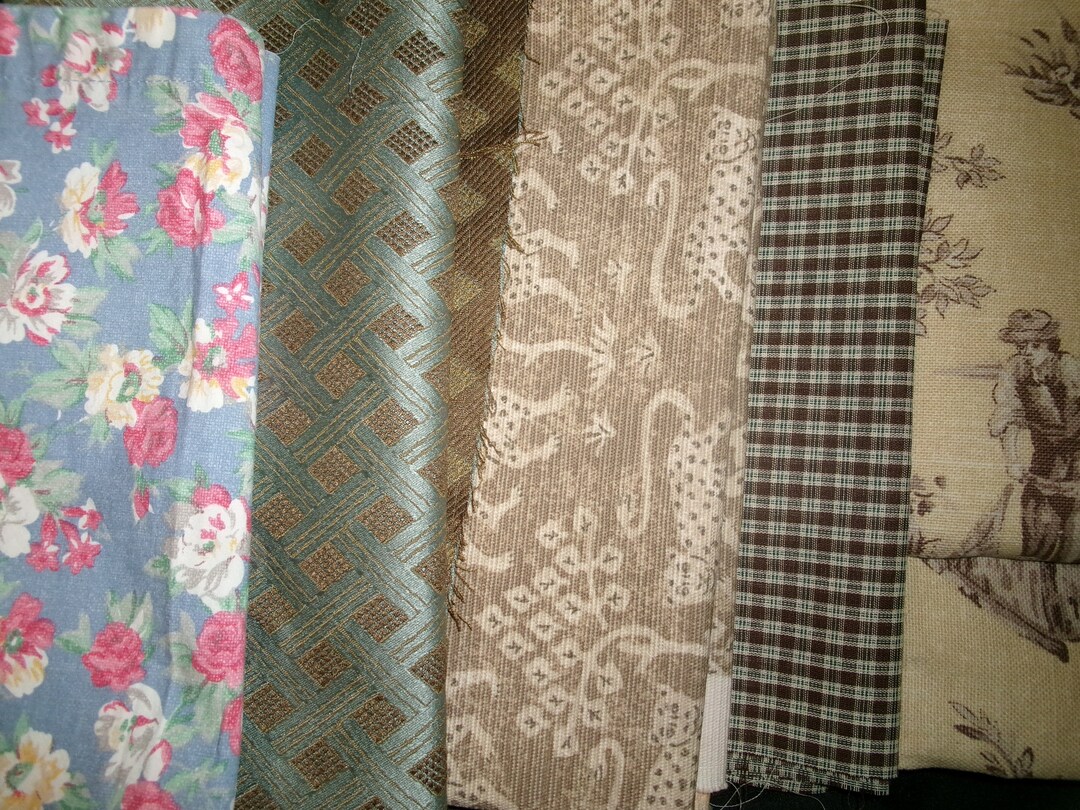 Vintage Printed Fabrics Lot, Quilting or Crafting Lot, Assorted ...