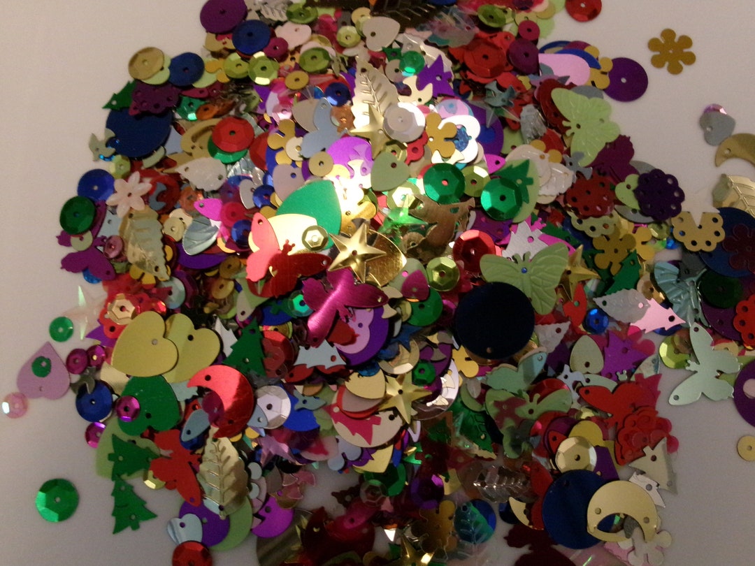 Vintage NOS Plastic Shaped Sequin Trim Lot, Metallic and Iridescent ...