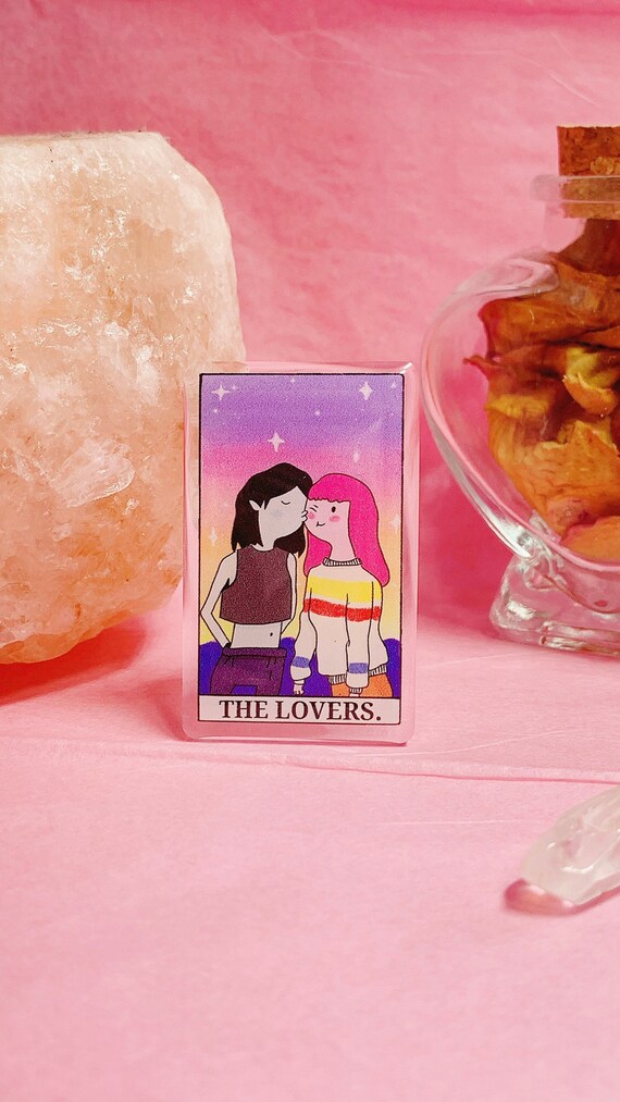 Bubbline Lovers Tarot Acrylic Pin - Etsy