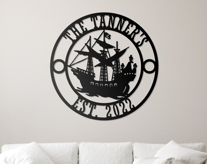 Pirate Ship Metal Sign Custom Metal Pirate Ship Sign - Etsy