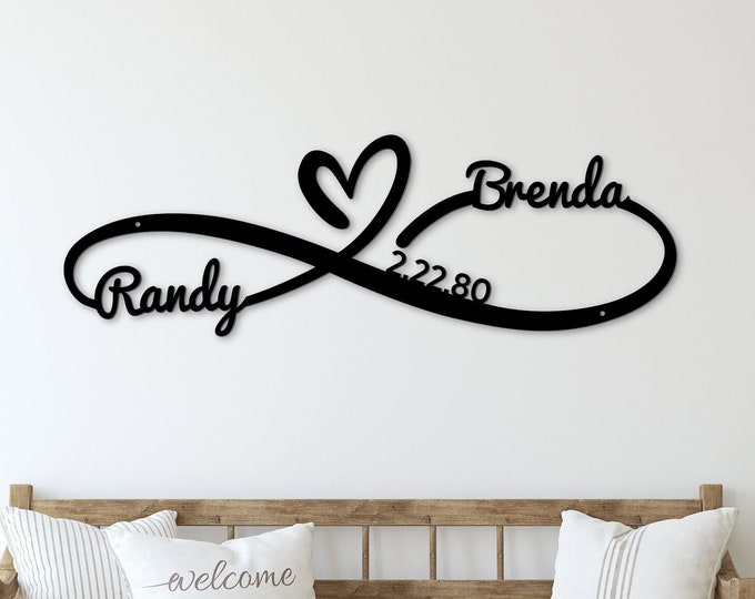 Personalized Metal Infinity Sign Infinity Name Sign Custom - Etsy