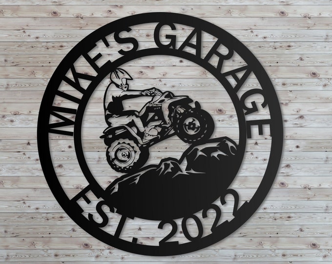 ATV Metal Sign Custom Quad Sign Personalized ATV Sign - Etsy