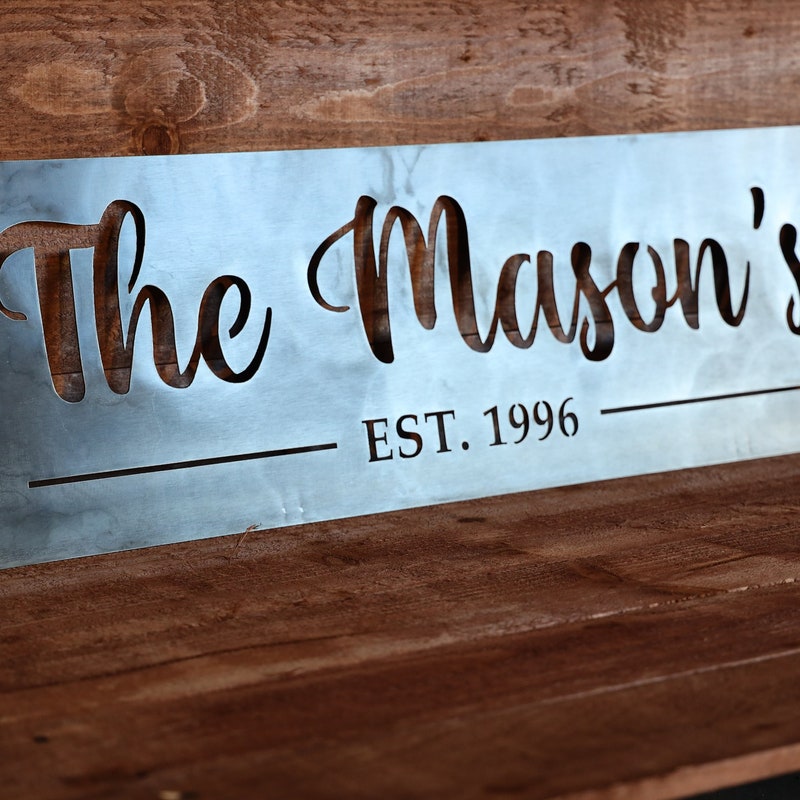 Last Name Metal Sign - Etsy