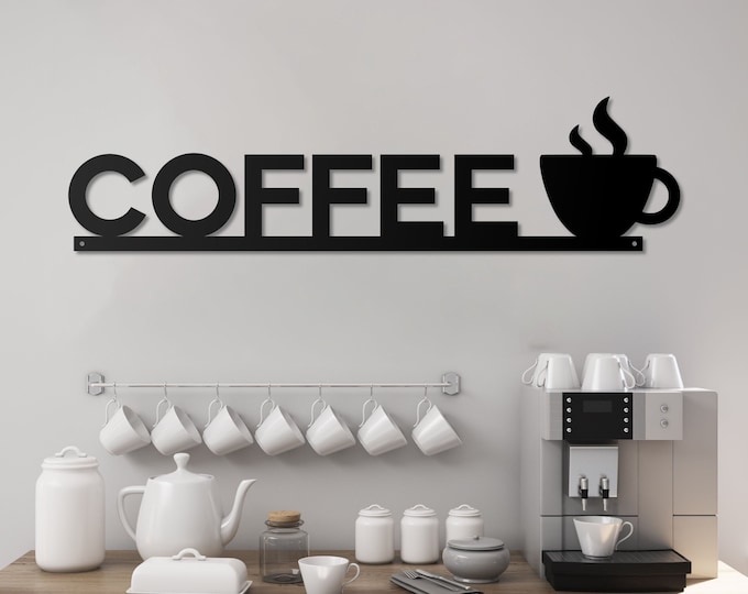 Coffee Metal Sign Coffee Bar Sign Modern Metal Coffee Sign - Etsy