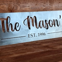 Personalized Metal Family Name Sign: Monogram Wall Decor - Etsy