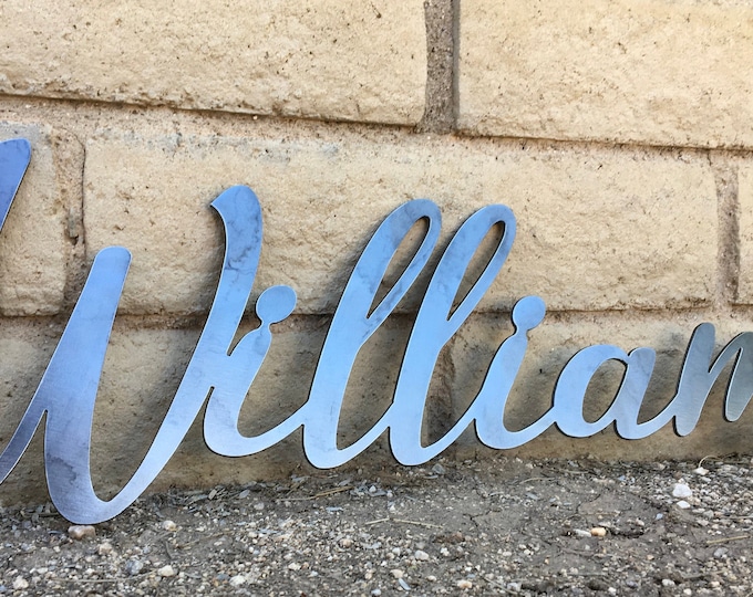 Custom Name Metal Sign Cursive Last Name Sign Name Metal - Etsy