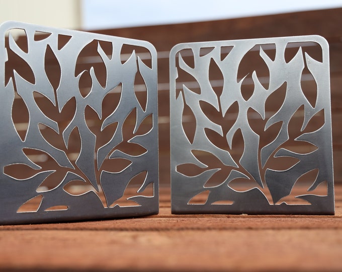 Metal Bookends Vine Metal Book Ends Leaf Plant Bookends - Etsy
