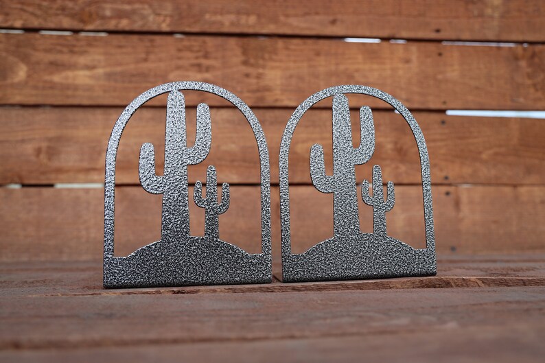 Saguaro Metal Bookends | Southwest Saguaro Metal Book Ends | Cactus ...
