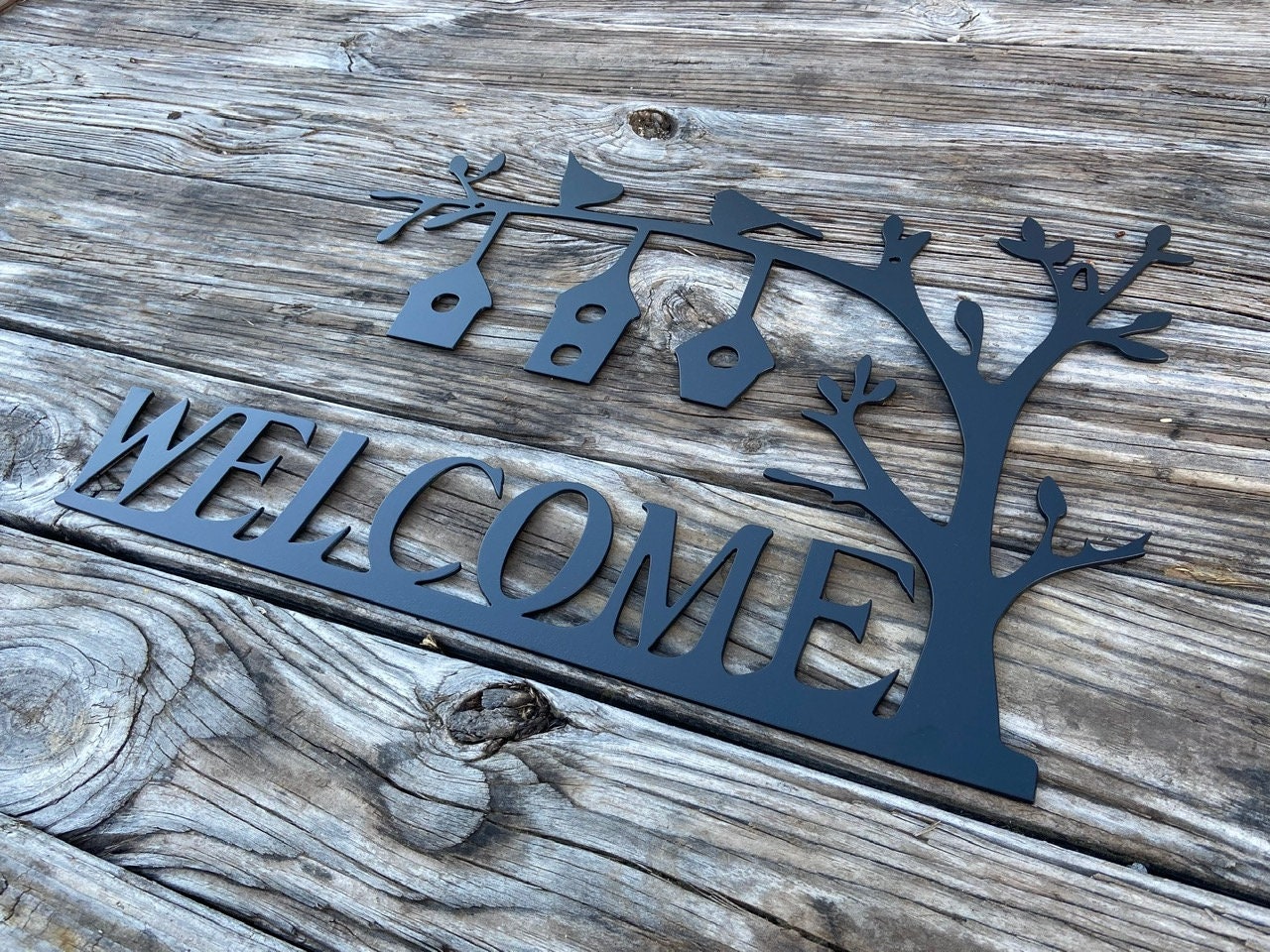Metal Welcome Sign | Outdoor Welcome Sign | Bird Metal Sign | Wedding ...