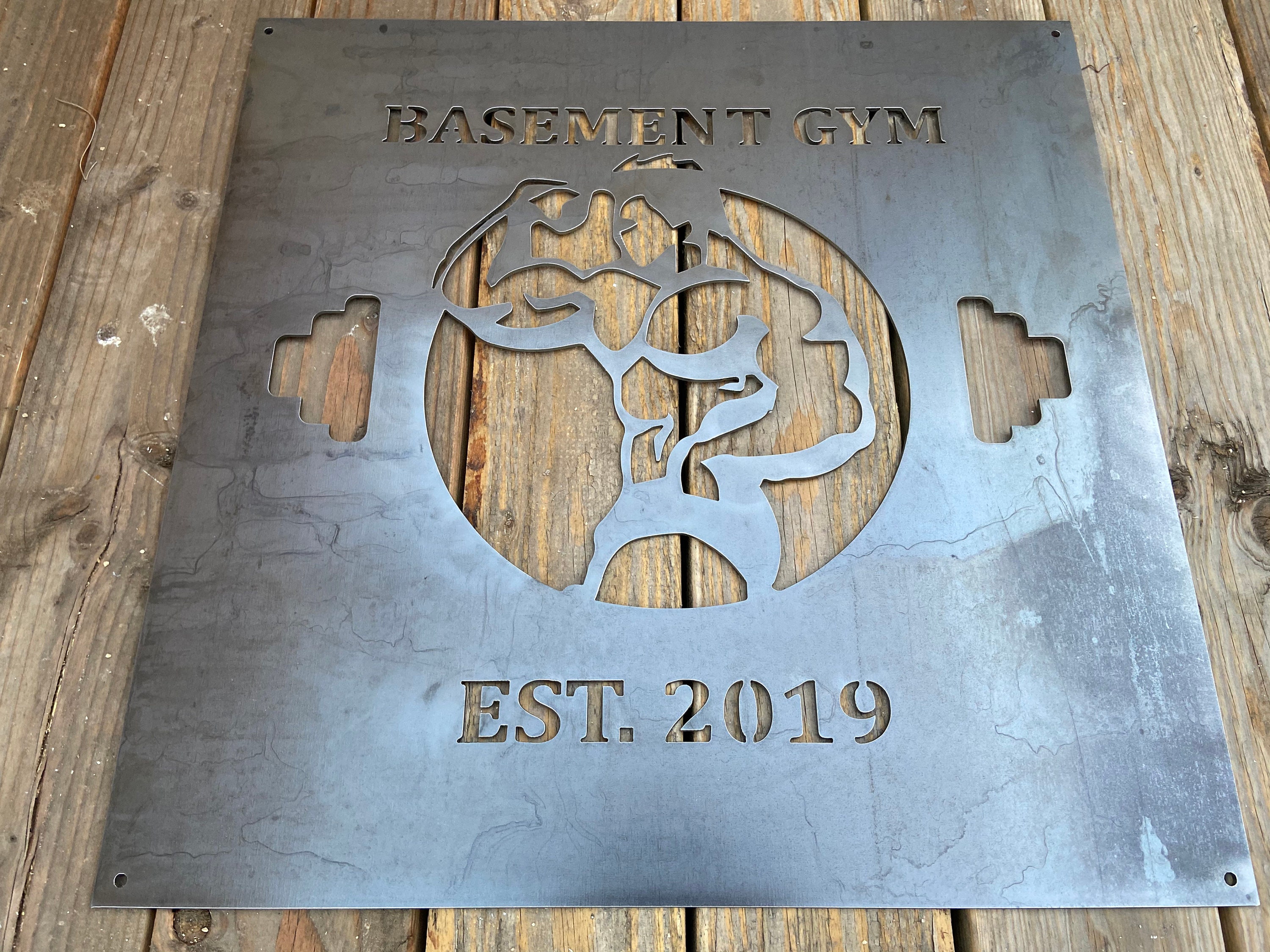 Custom Metal Gym Sign | Body Builder Sign | Gym Wall Decor | Home Gym ...