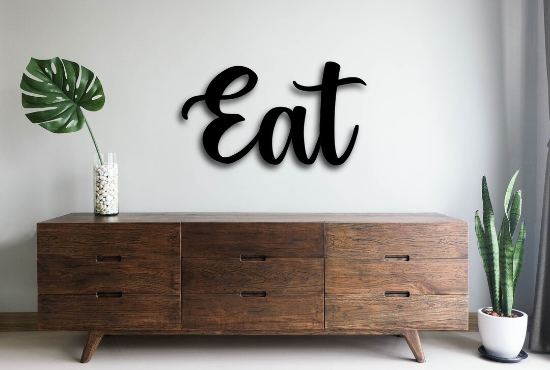 Kitchen Metal Sign | Eat Sign | Cursive Eat Metal Sign | Home Decor ...