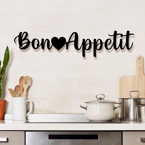 Bon Appetit Sign Bon Appetit Metal Word Farmhouse Decor - Etsy