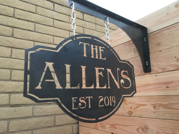 Hanging Metal Address Sign Personalized Sign Hanging Metal - Etsy