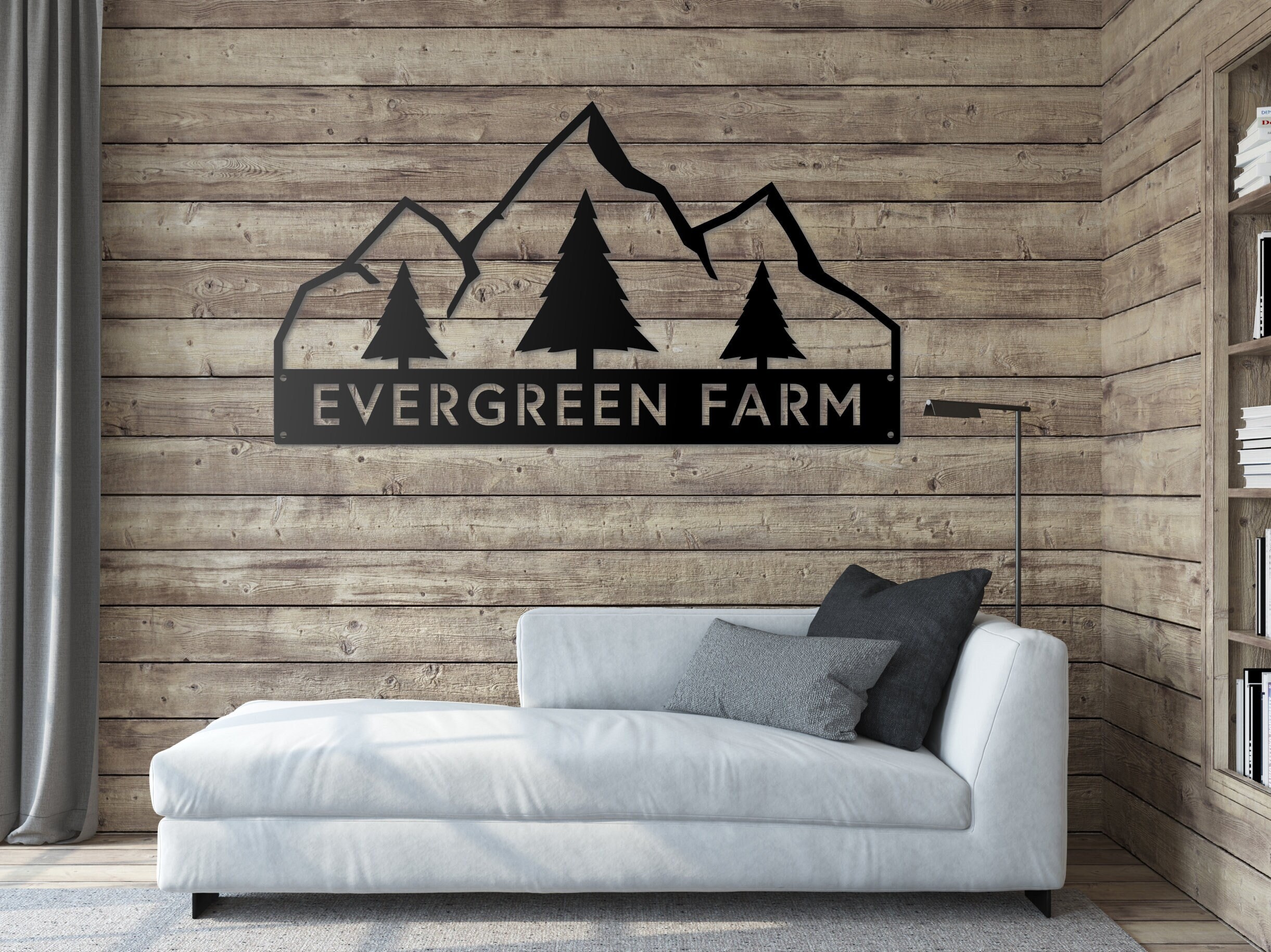 Personalized Metal Cabin Sign | Custom Metal Farm Sign | Mountains ...