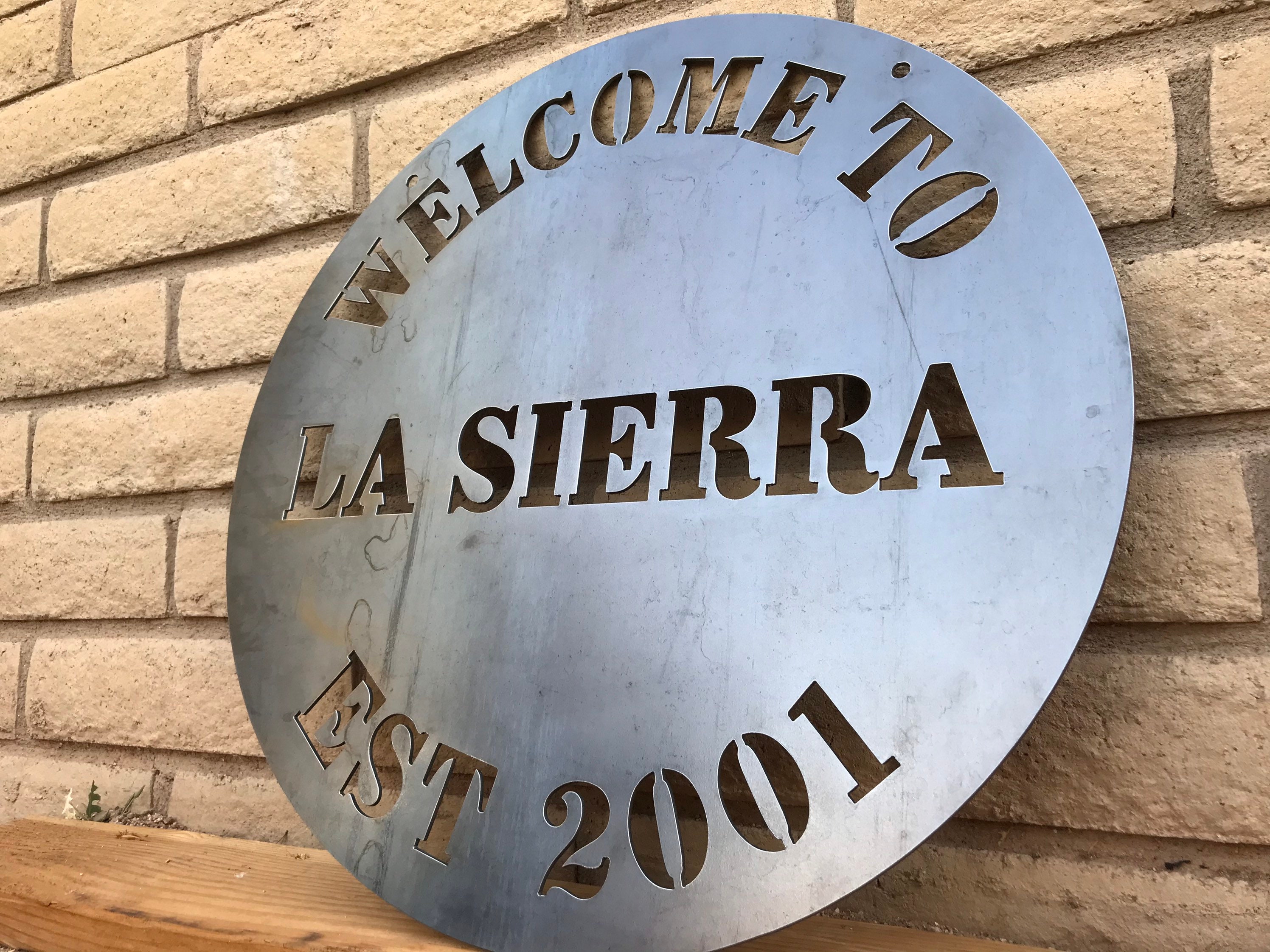 Metal Welcome Sign | Custom Welcome Sign | Personalized Circular Sign ...