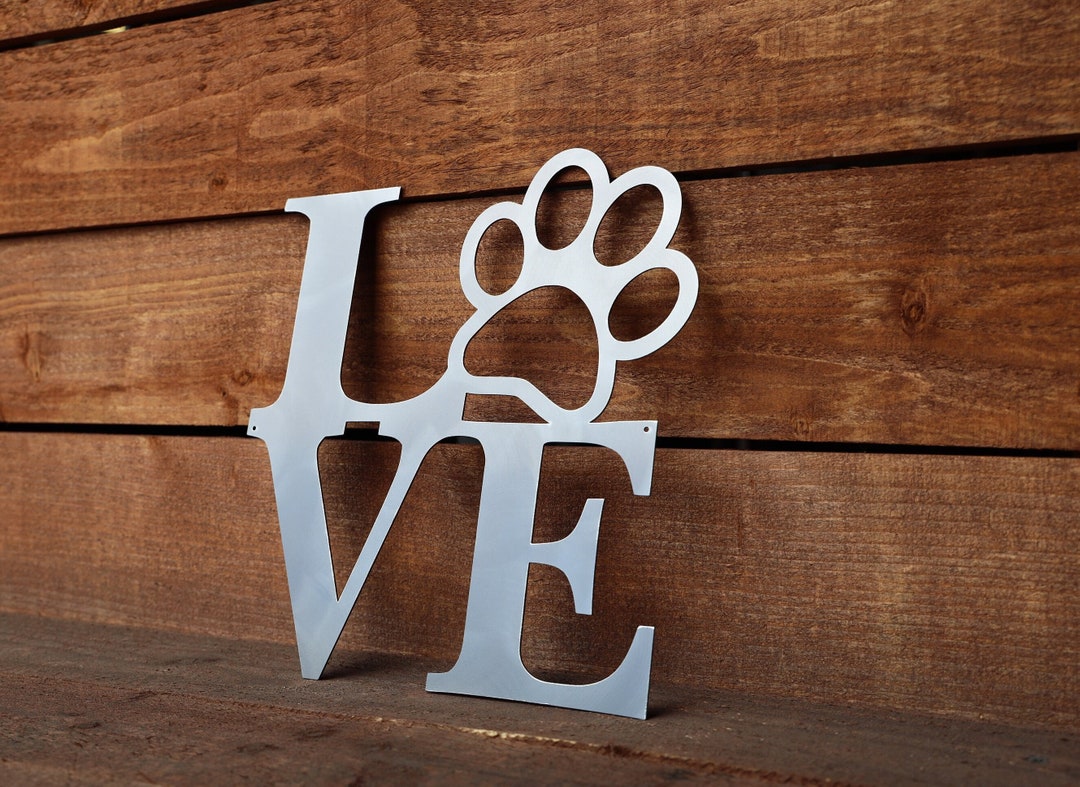 Metal Love Dog Sign | Dog Lovers Metal Sign | Dog Wall Art | Love Pet ...