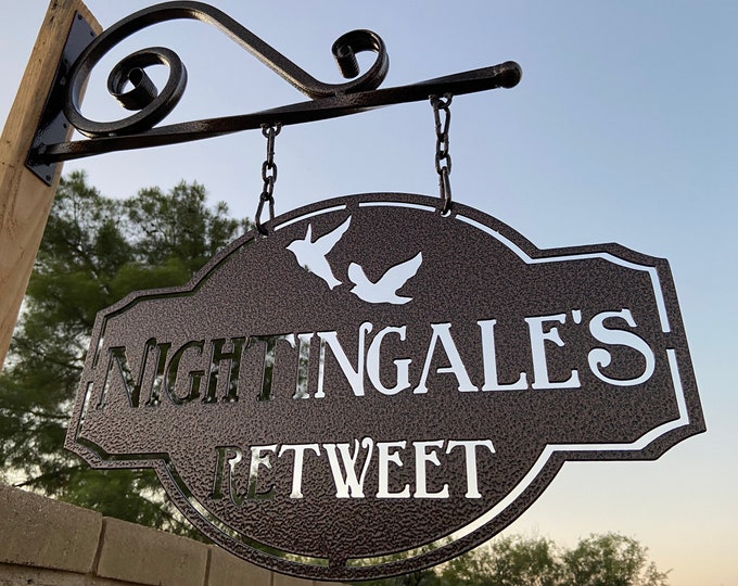 Metal Farm Sign With Hanging Bracket Custom Metal Ranch Sign - Etsy