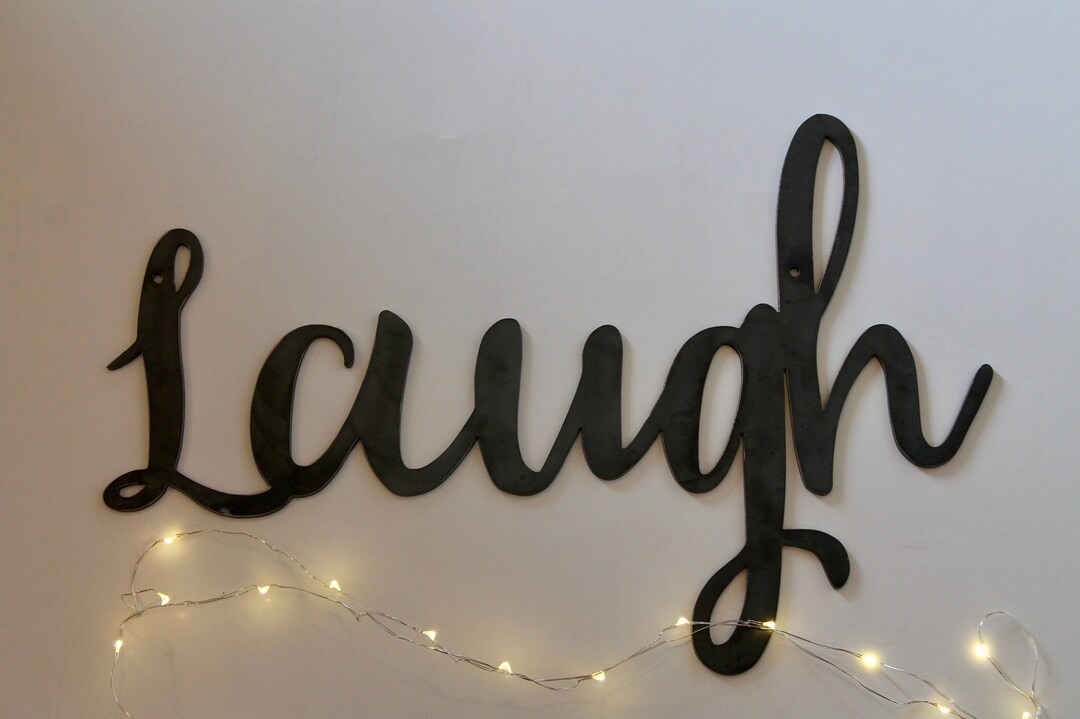 Laugh Metal Sign | Laugh Sign | Metal Wall Art | Family Room Decor ...