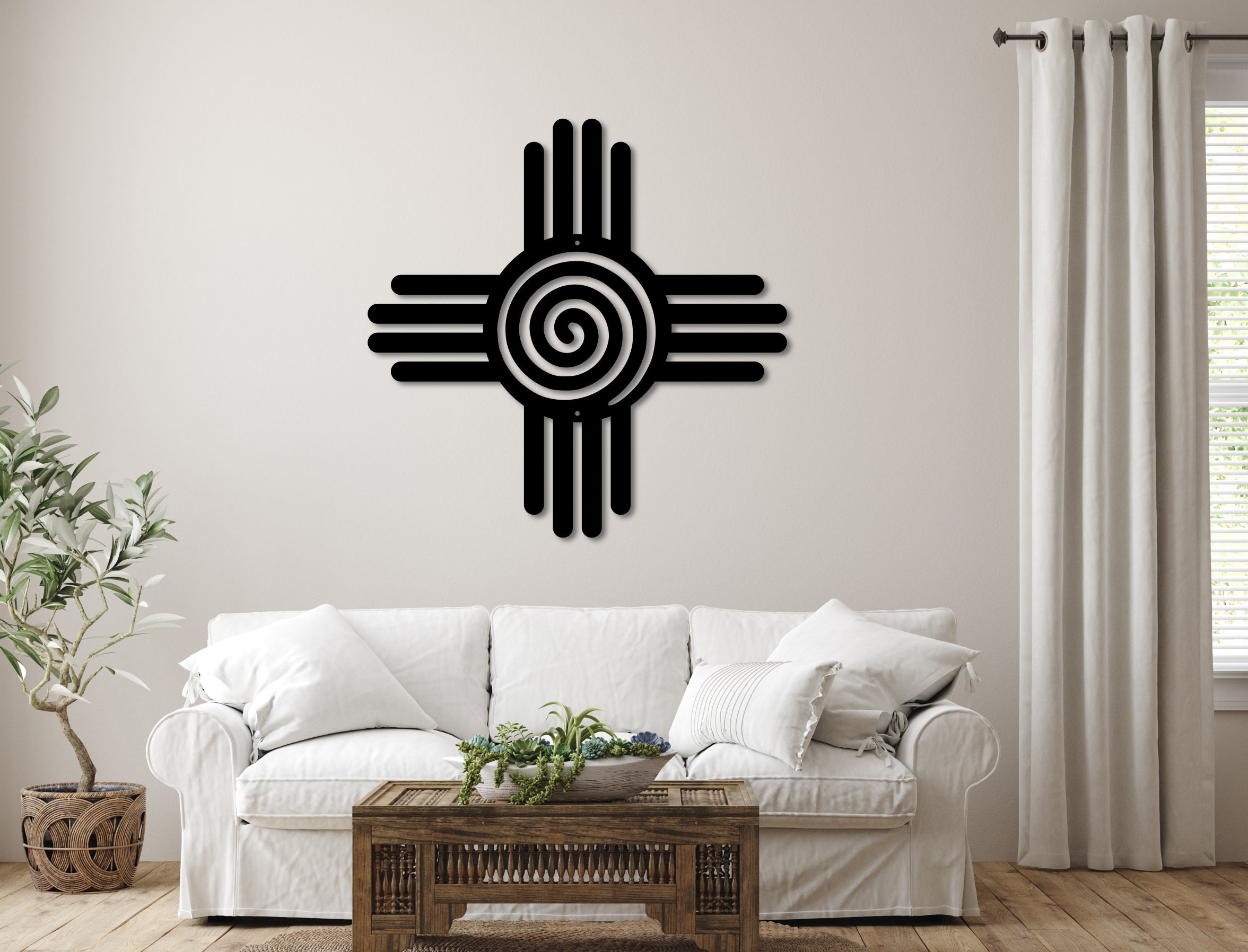 Metal Zia Sign | Swirl Zia Sun Metal Sign | Southwestern Art | New ...