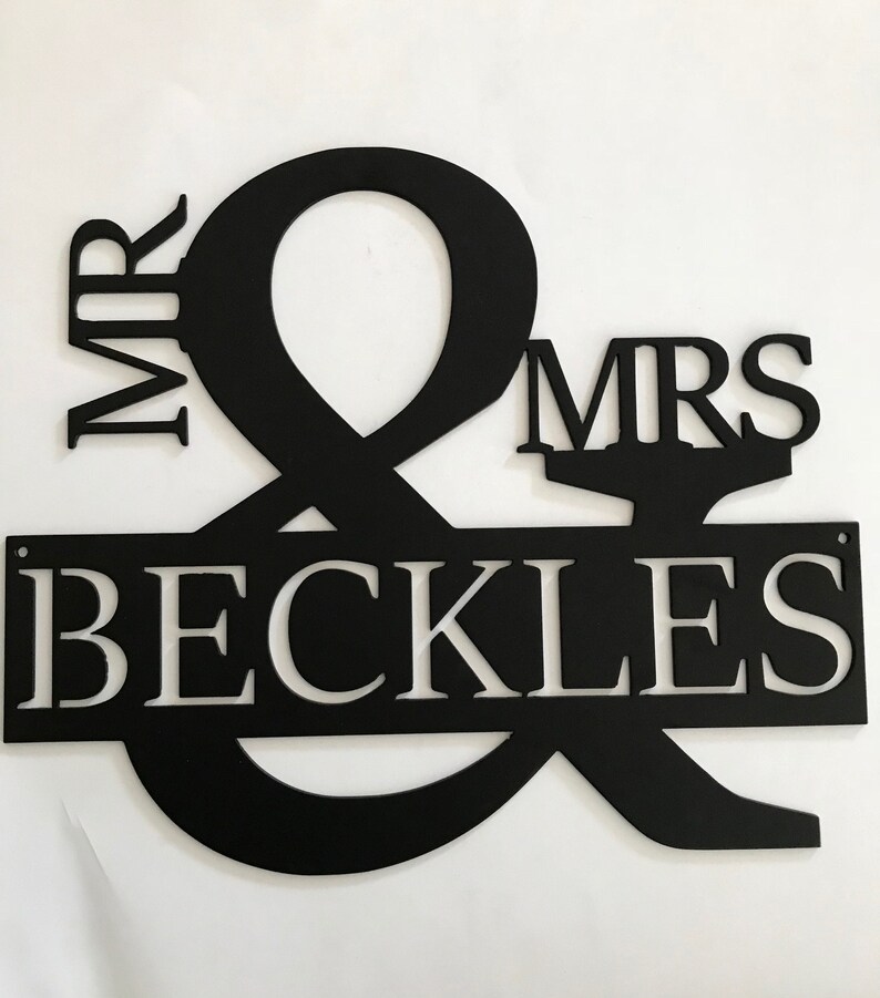 Personalized Mr Mrs Monogram Metal Monogram Sign - Etsy