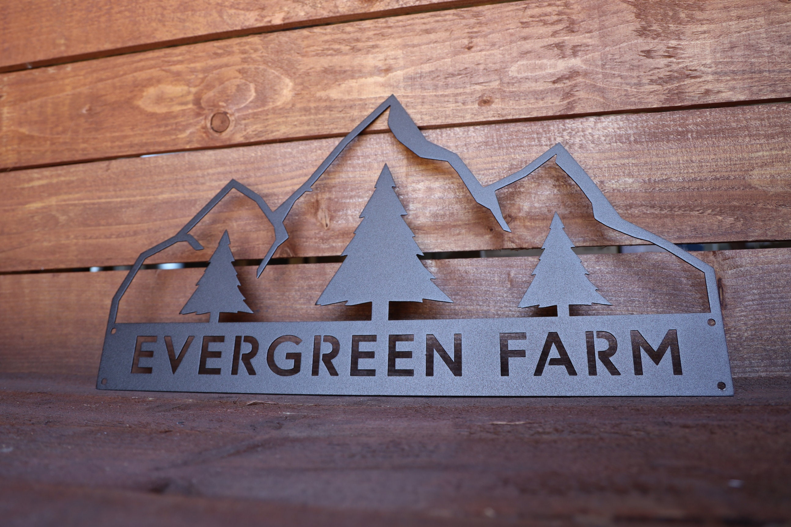 Personalized Metal Cabin Sign | Custom Metal Farm Sign | Mountains ...