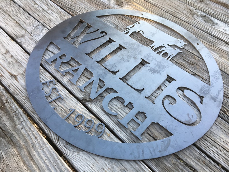 Hanging Farm Sign Personalized Farm Sign Custom Metal Farm - Etsy