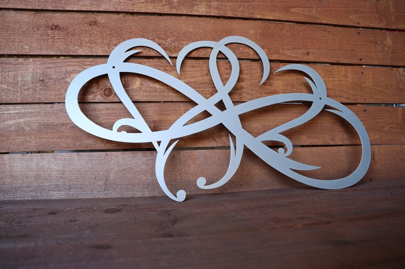 Infinity Heart Metal Sign | Double Infinity Heart Sign | Custom Family ...