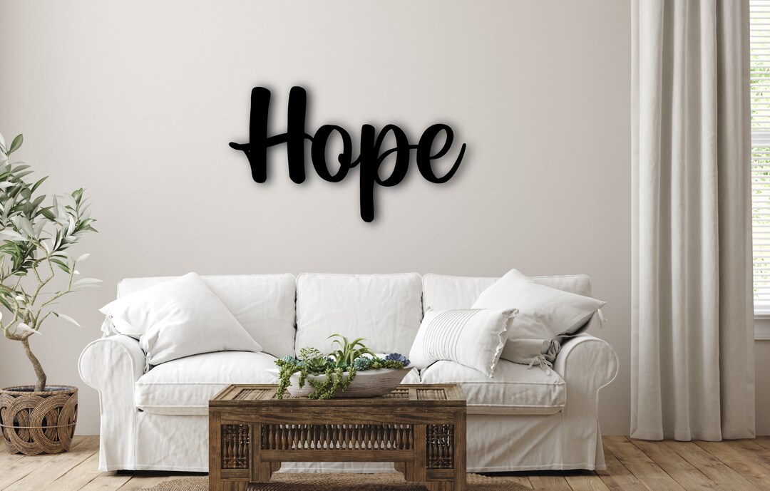 Hope Metal Sign | Hope Sign | Cursive Metal Sign | Family Decor ...
