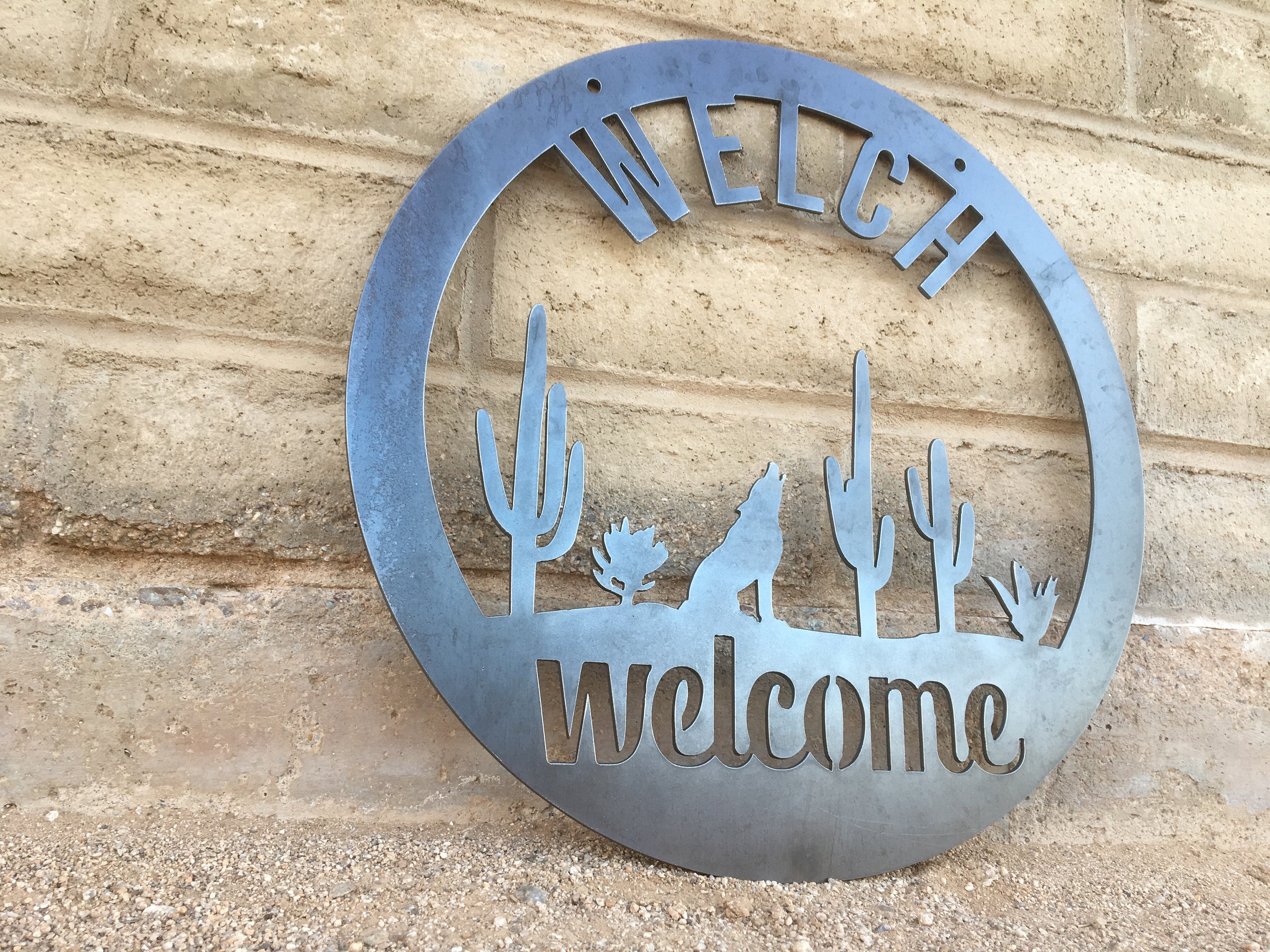 Southwestern Welcome Sign Custom Welcome Sign Cactus | Etsy