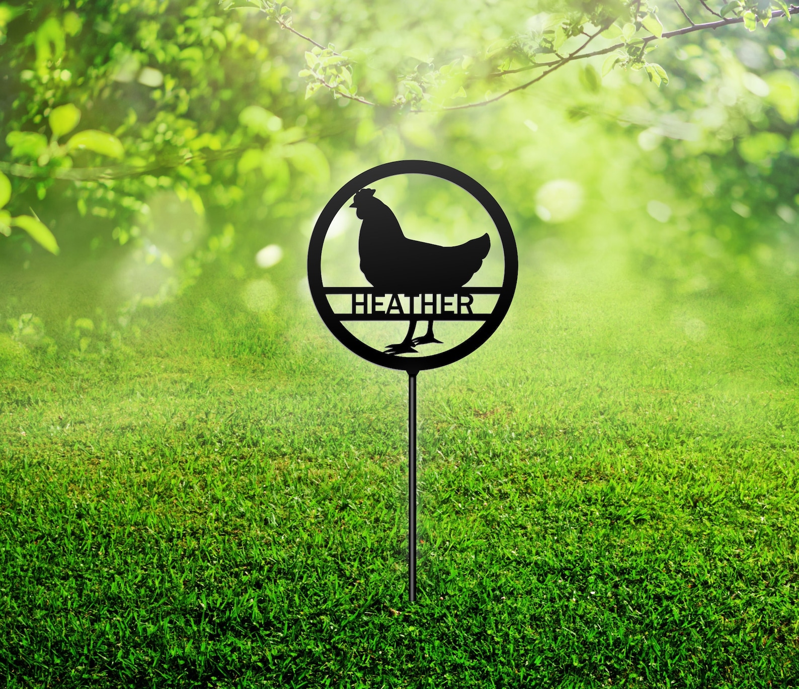 Metal Chicken Memorial Stake Metal Garden Stake Chicken - Etsy