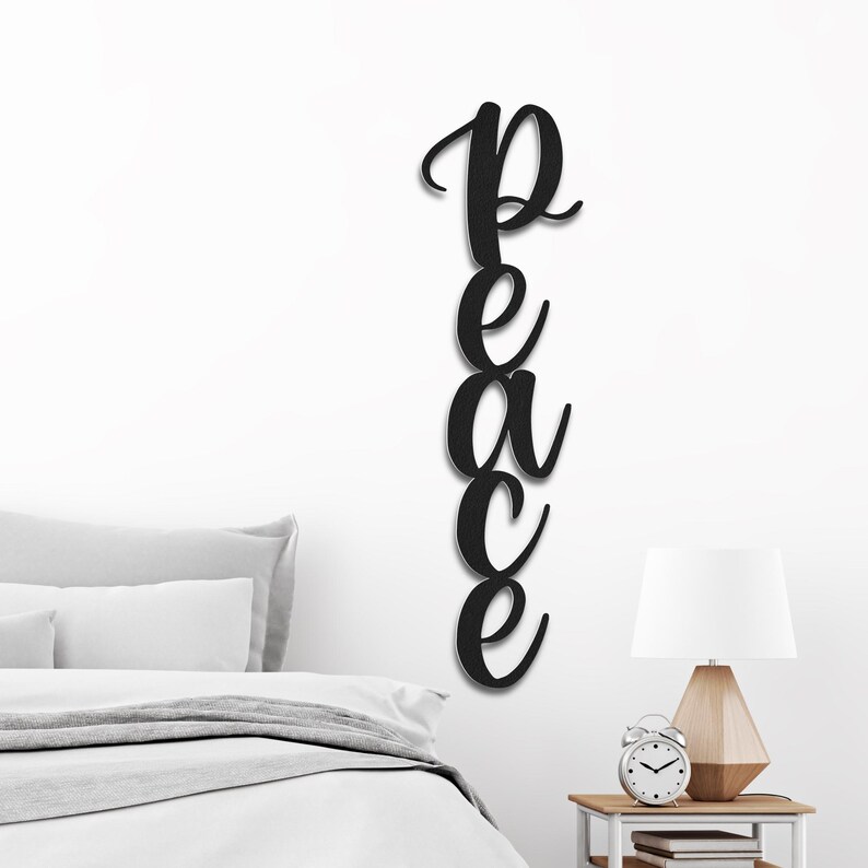 Vertical Metal Peace Sign | Peace Sign | Cursive Metal Sign | Home ...