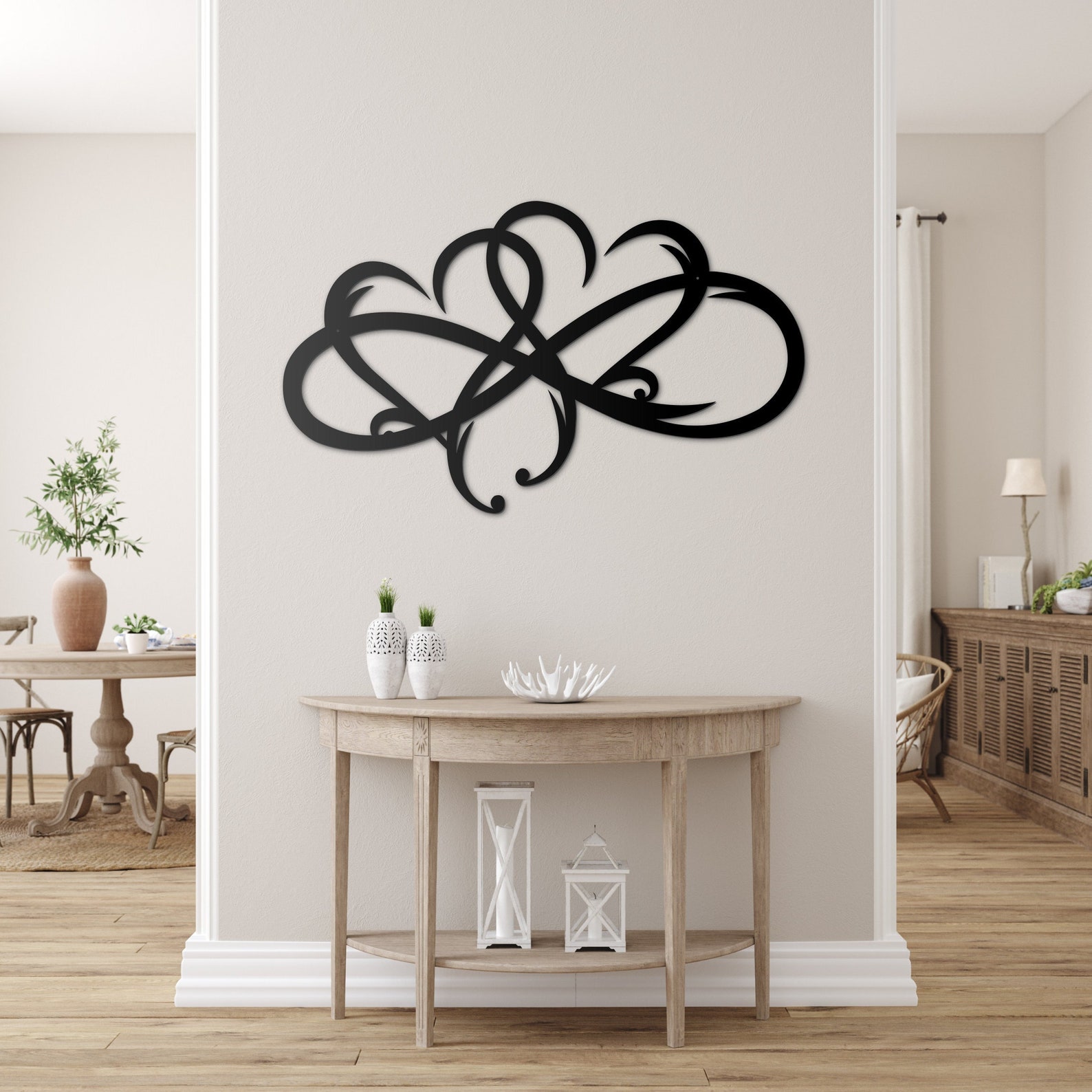 Infinity Heart Metal Sign | Double Infinity Heart Sign | Custom Family ...
