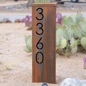 Metal Address Column | House Numbers Steel Column | Address Numbers ...