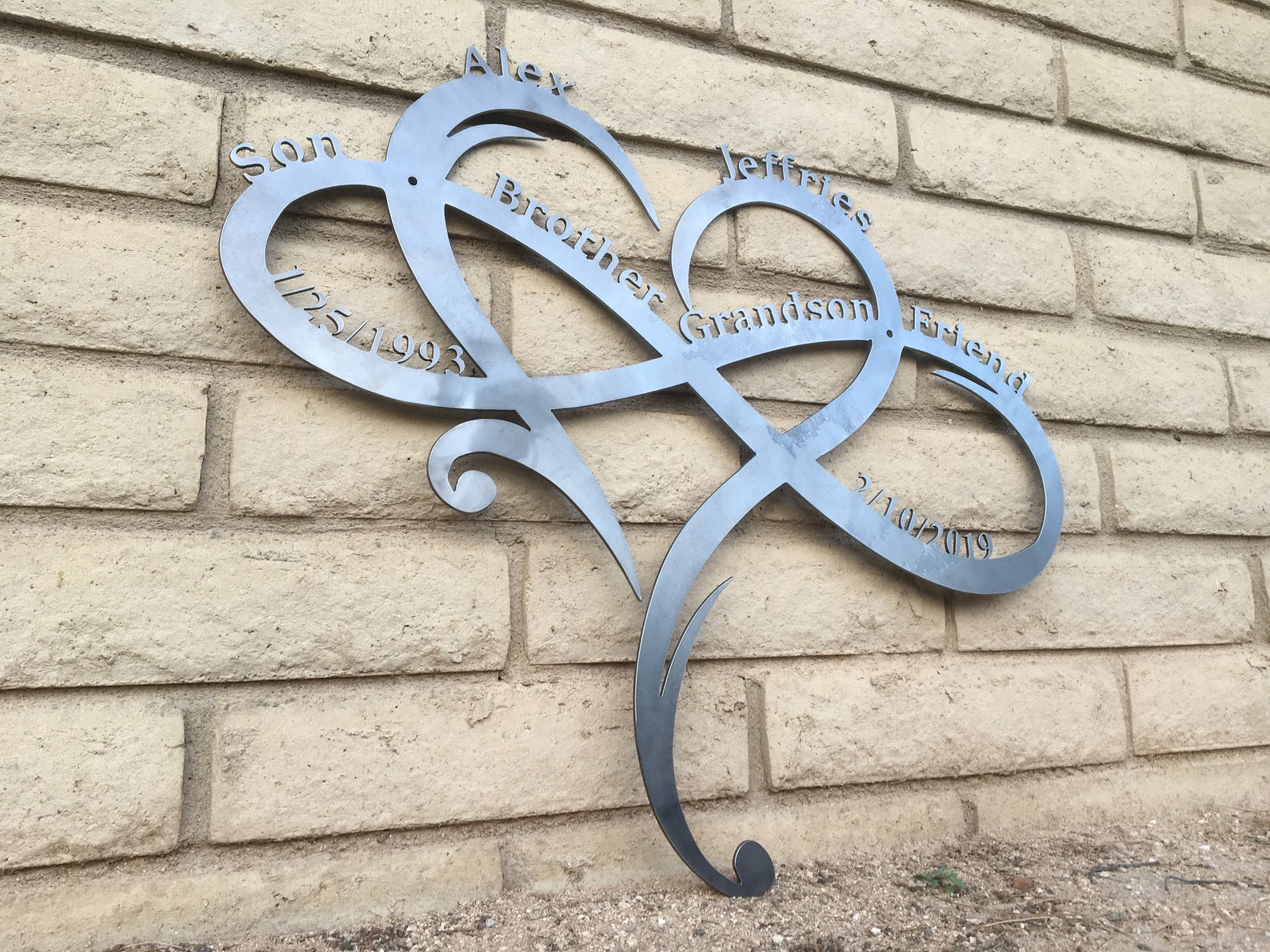 Personalized Infinity Heart Metal Sign Infinity Sign - Etsy
