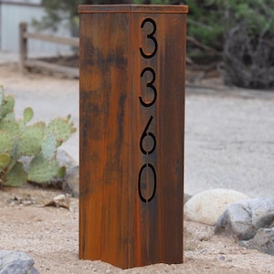 Metal Address Column | House Numbers Steel Column | Address Numbers ...