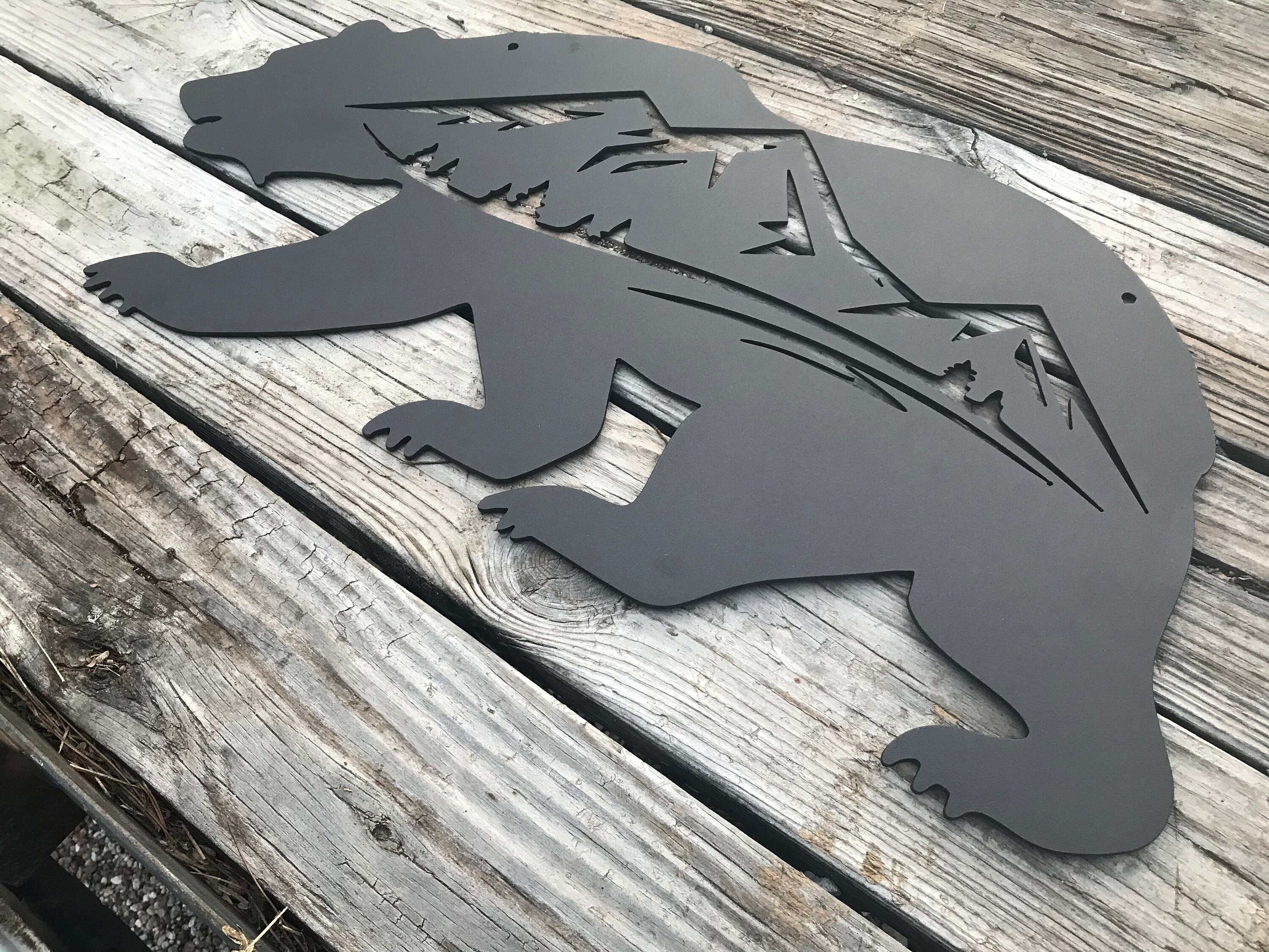 Outdoor Bear Sign | Bear Scene Metal Sign | Outdoor Metal Sign - Etsy
