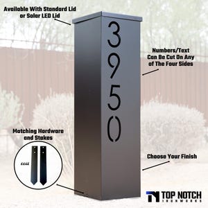 Metal Address Column | House Numbers Steel Column | Address Numbers ...