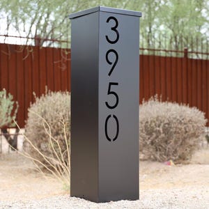 Metal Address Column | House Numbers Steel Column | Address Numbers ...