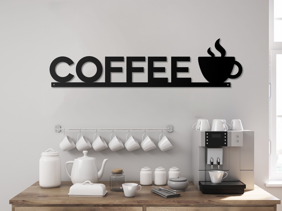 Coffee Metal Sign Coffee Bar Sign Modern Metal Coffee Sign - Etsy