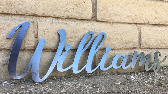 Custom Name Metal Sign Cursive Last Name Sign Name Metal - Etsy