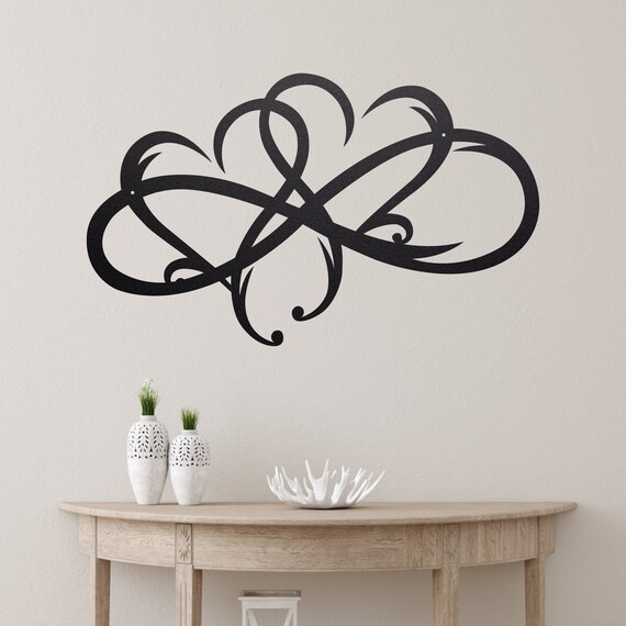 Infinity Heart Metal Sign Double Infinity Heart Sign - Etsy