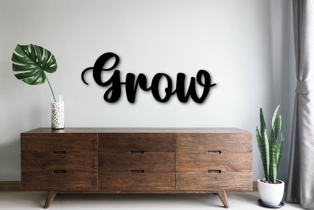 Metal Grow Sign | Grow Sign | Cursive Metal Sign | Home Decor | Wedding ...
