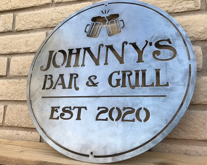 Personalized Bar Sign Home Bar Sign Custom Pub Sign - Etsy