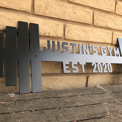 Gym Sign Personalized Home Gym Sign Custom Metal Gym Sign - Etsy