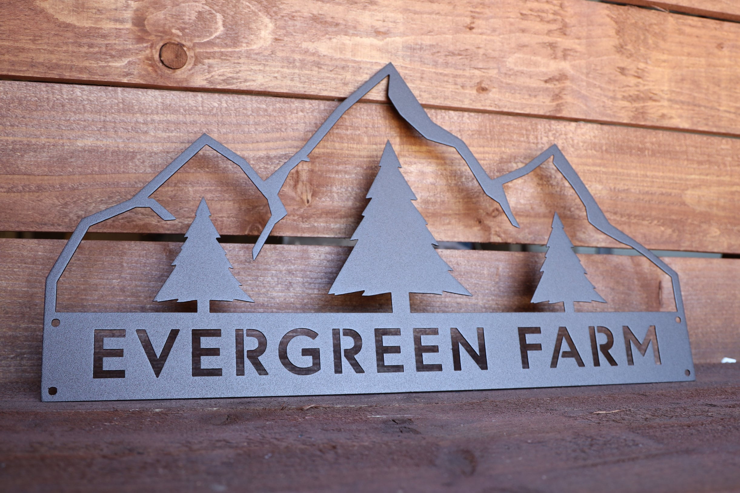 Personalized Metal Cabin Sign | Custom Metal Farm Sign | Mountains ...