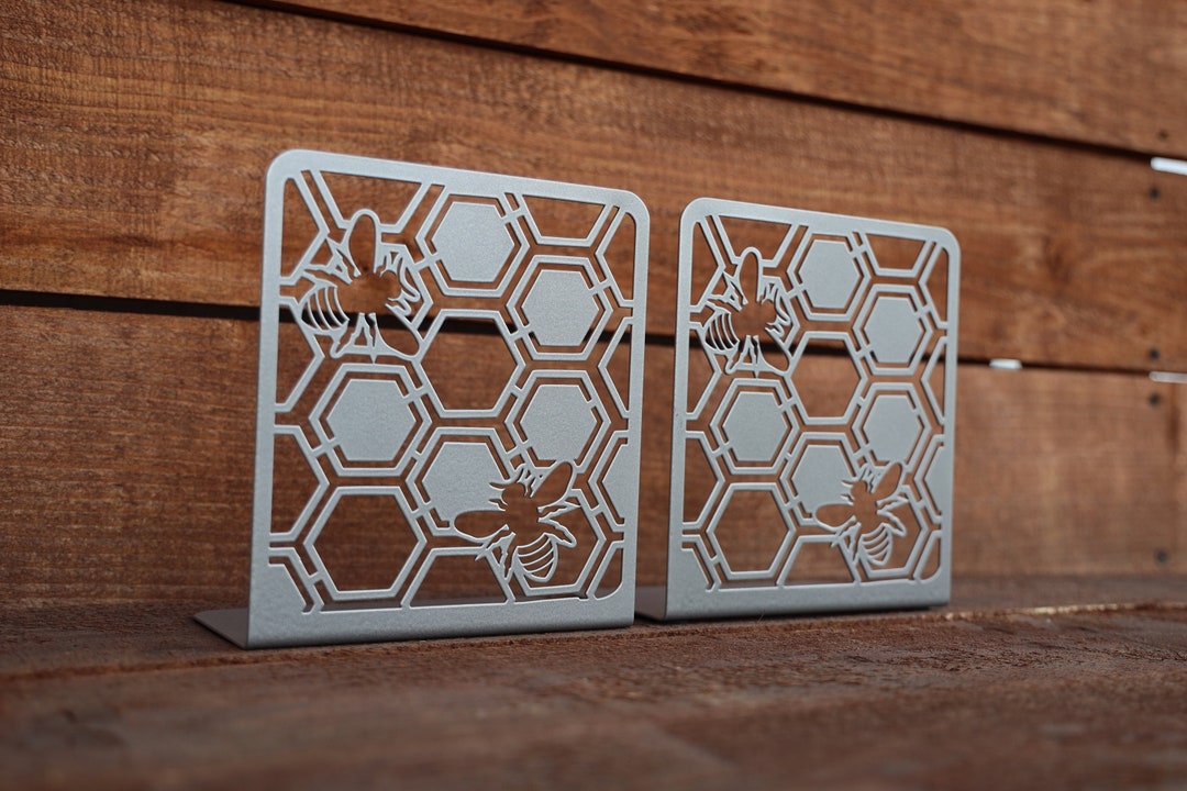 Bee Metal Bookends | Metal Book Ends | Bookends Pair | Handmade Pair of ...