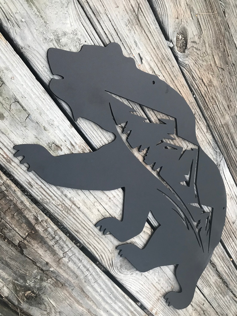Outdoor Bear Sign Bear Scene Metal Sign Outdoor Metal Sign | Etsy
