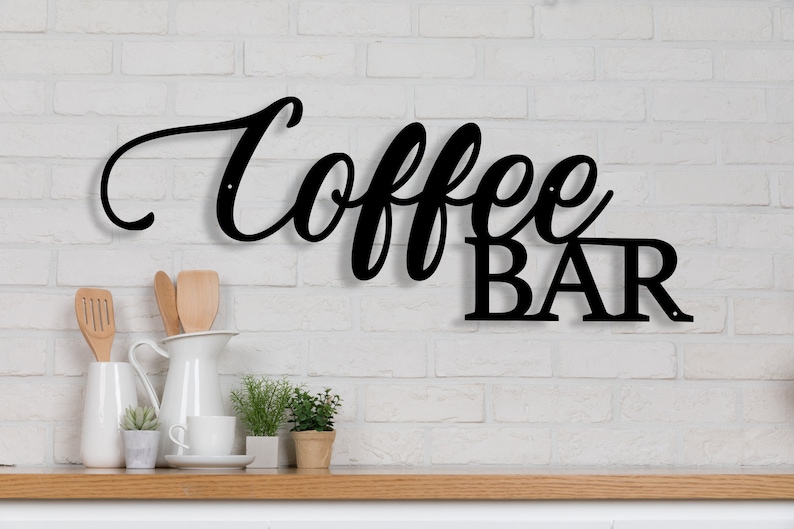 Kitchen Metal Sign | Coffee Sign | Cursive Metal Sign | Home Decor ...
