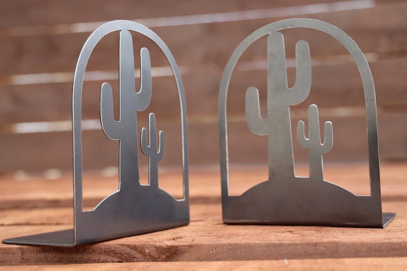 Saguaro Metal Bookends | Southwest Saguaro Metal Book Ends | Cactus ...